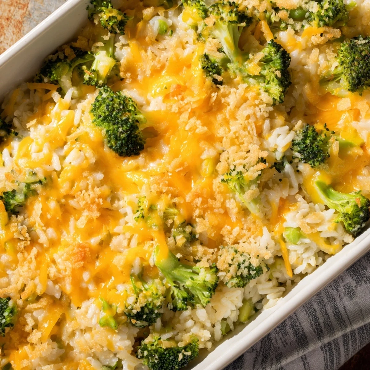 Comforting Cheesy Broccoli and Rice Bake